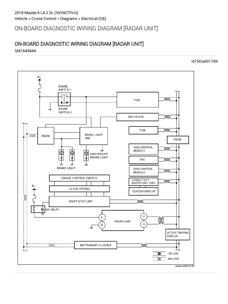On-Board Diagnostic Wiring Diagram (Radar Unit) (Cruise Control) | PDF