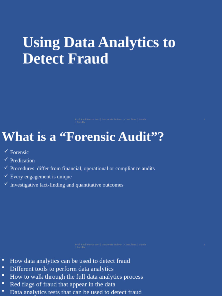 Data Analytics for Fraud Detection | PDF | Data Analysis | Analytics