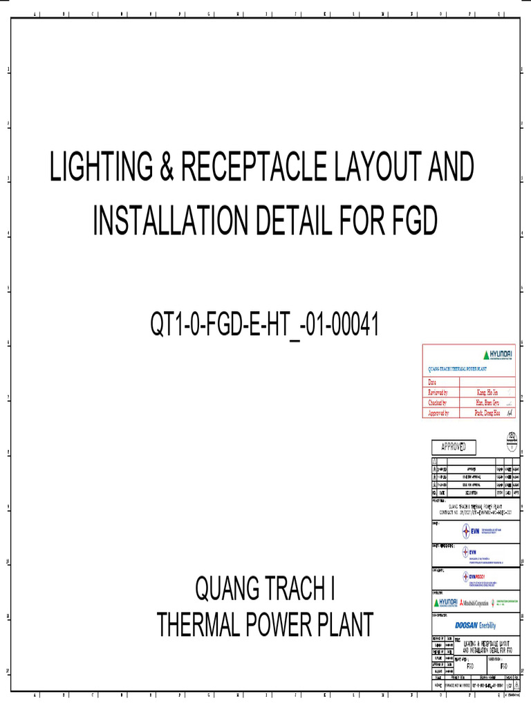 QT1-0-FGD-E-HT - 01-00041 - 0 - Lighting & Receptacle Layout and Installation Detail For FGD | PDF