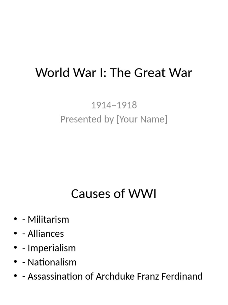 World War I Presentation | PDF