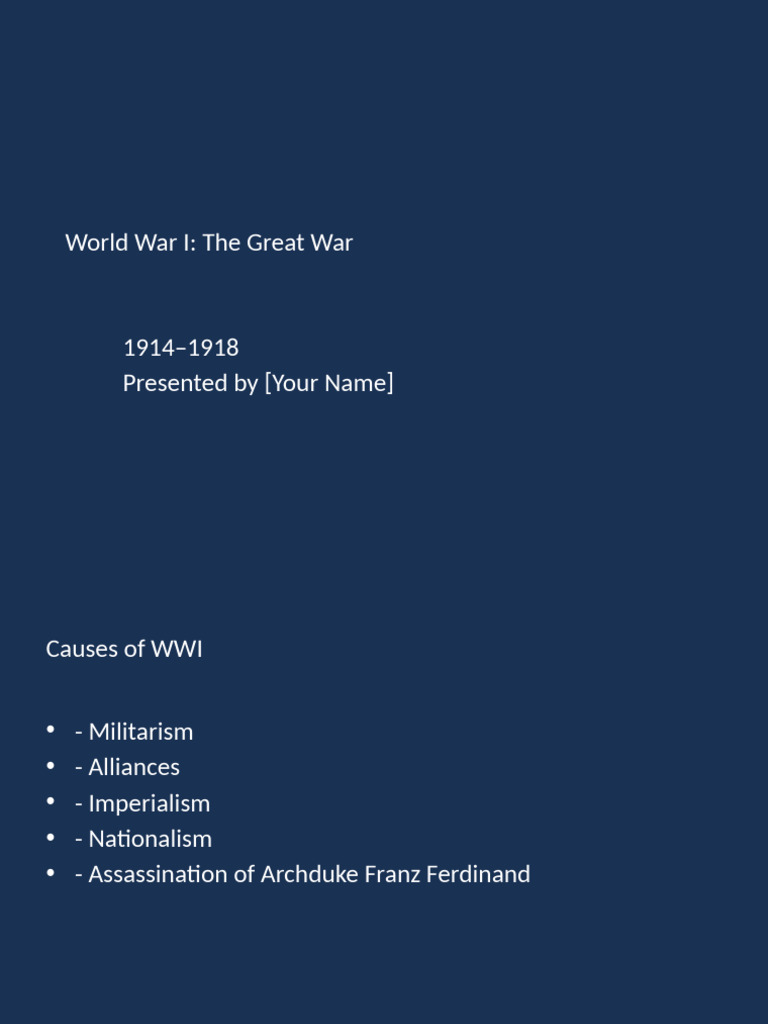 World War I Presentation Styled | PDF