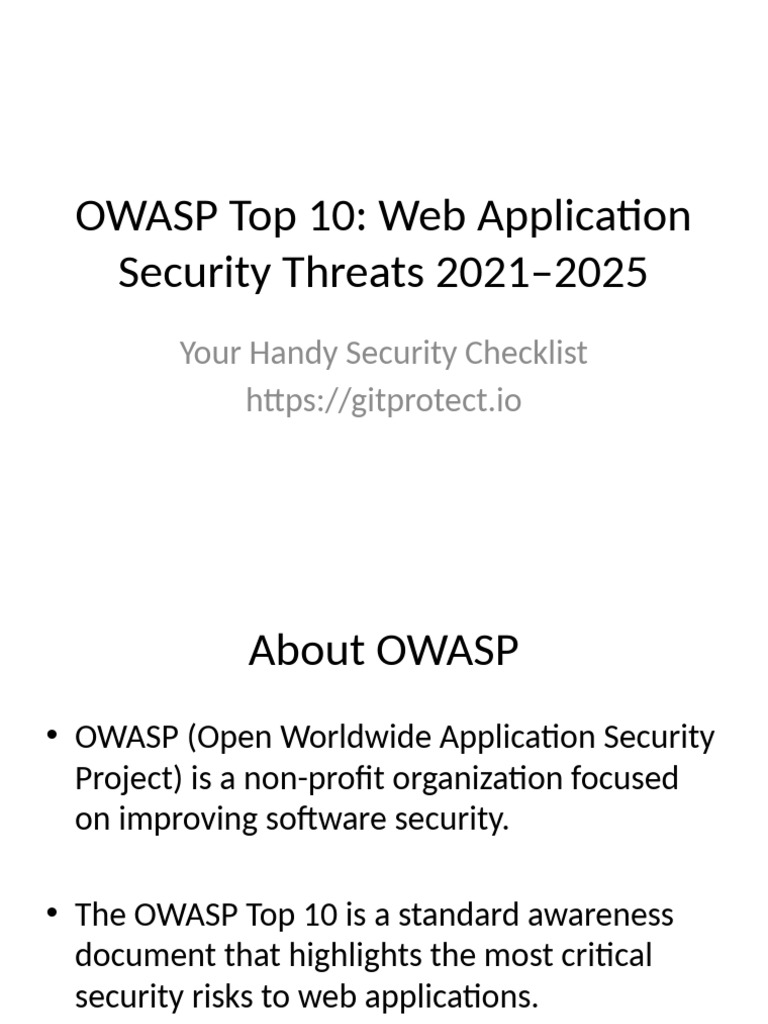 OWASP Top 10 Security Risks 2021-2025 | PDF | Security | Computer Security