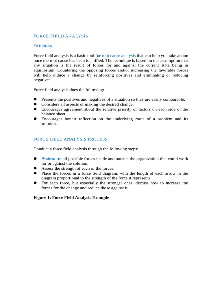 Force Field Analysis Overview and Steps | PDF