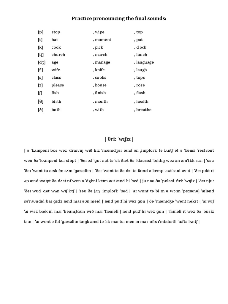 Final Sounds | PDF