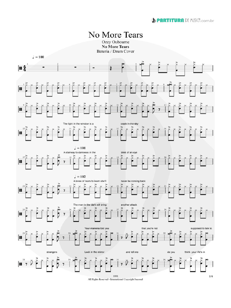 No More Tears Ozzy Drum PDF | PDF
