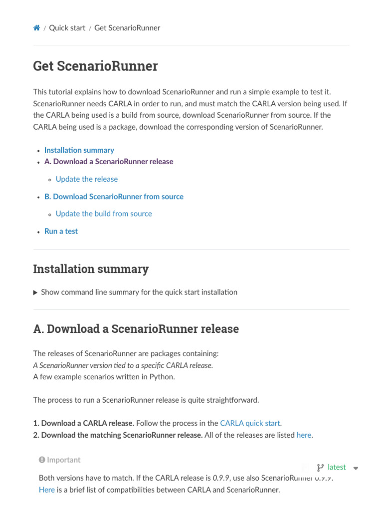 Get ScenarioRunner - CARLA ScenarioRunner | PDF | Command Line Interface | Python (Programming ...