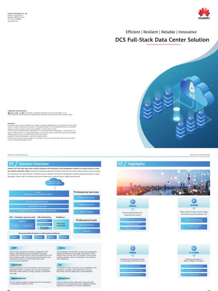 Huawei DCS Data Center Solution Overview | PDF | Virtual Machine | Backup