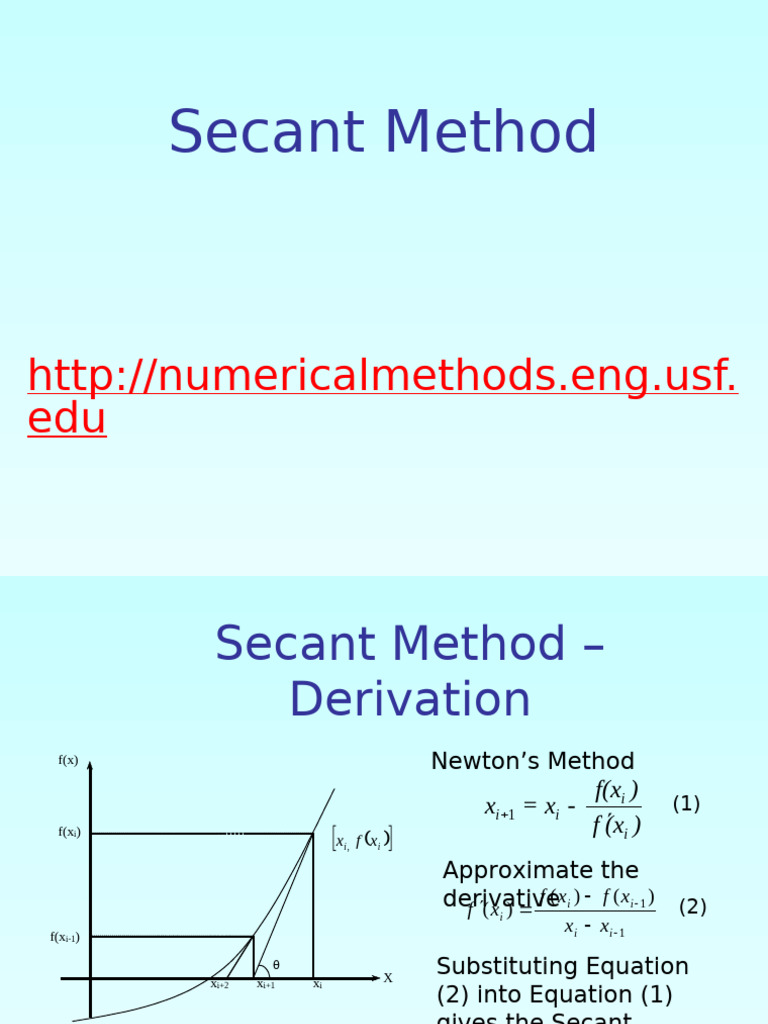 Numerical Lecture6 Secant | PDF | Mathematical Relations | Algorithms