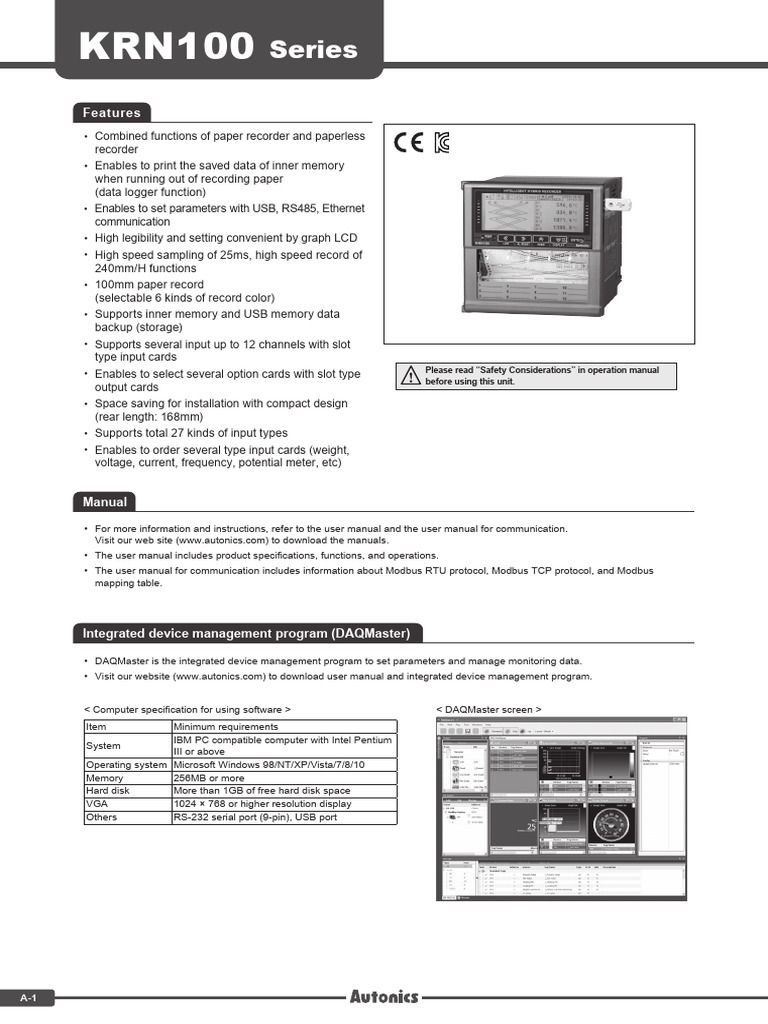 Autonics krn100 Catalogue | PDF | Parameter (Computer Programming) | Thermocouple