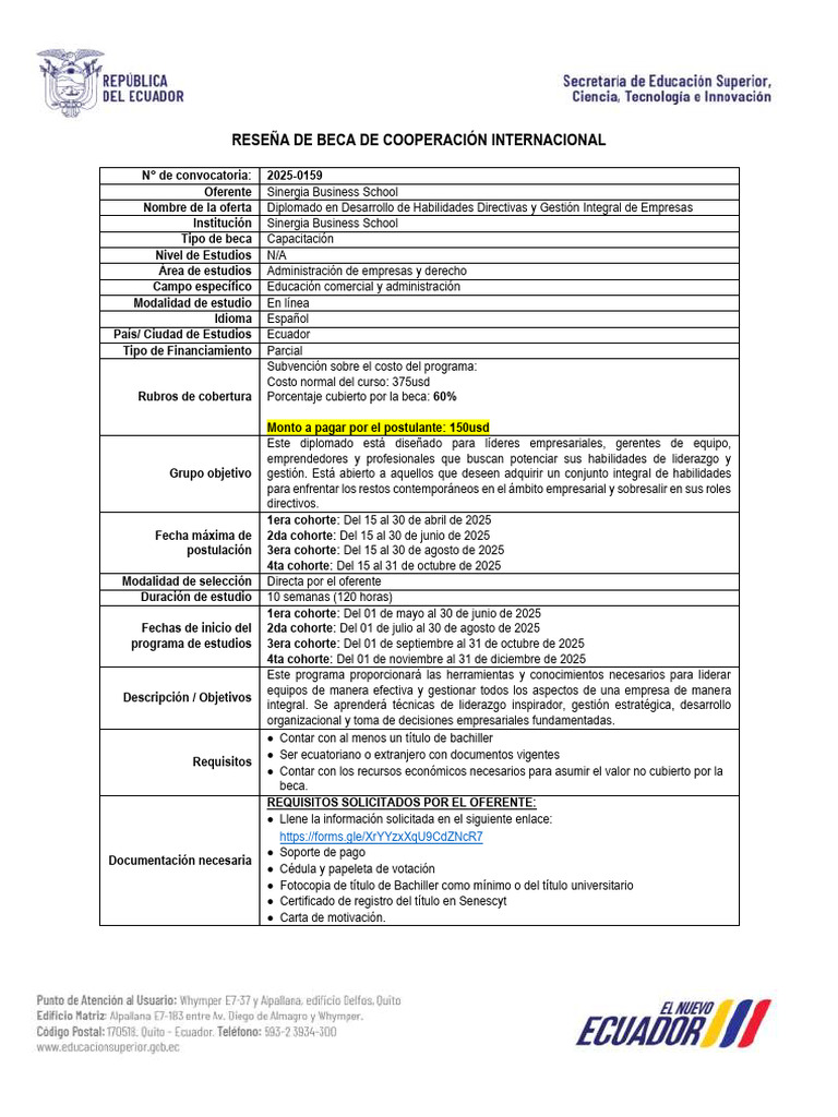 Reseña de La Oferta - 0159 | PDF | Beca