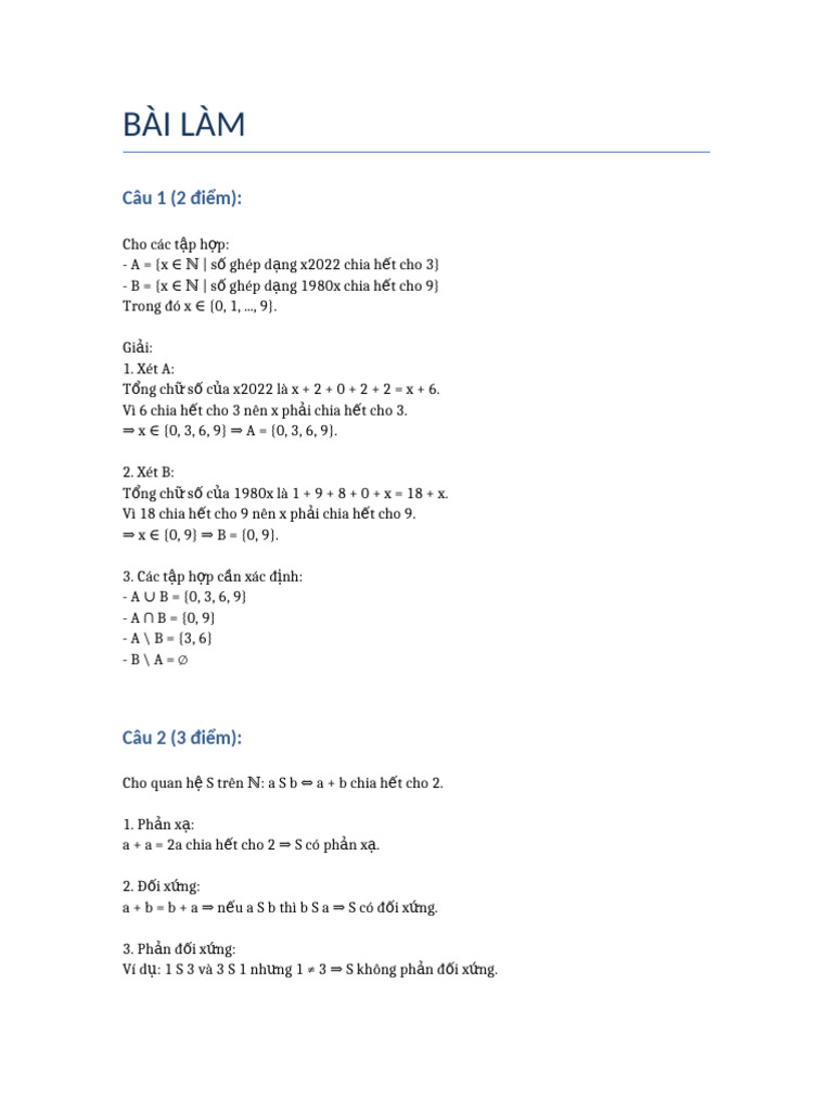 Bai Lam Toan Tu Luan | PDF