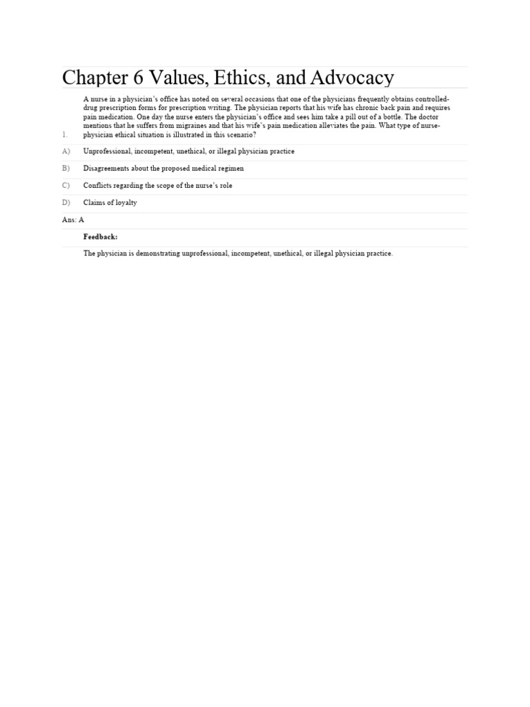 Chapter 6 Values, Ethics, and Advocacy | PDF | Autonomy | Bioethics