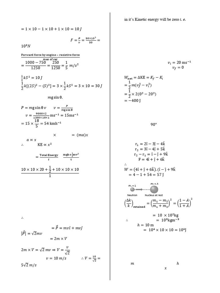 6.work Energy and Power - Explanations | PDF | Collision | Force