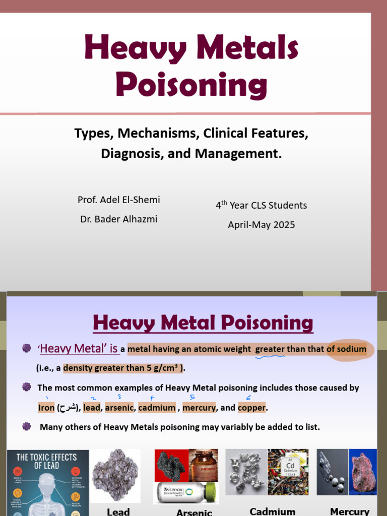 4 Lecture 4 Introd To Heavy Metals +lead Poisoning 1445 2024 | PDF ...