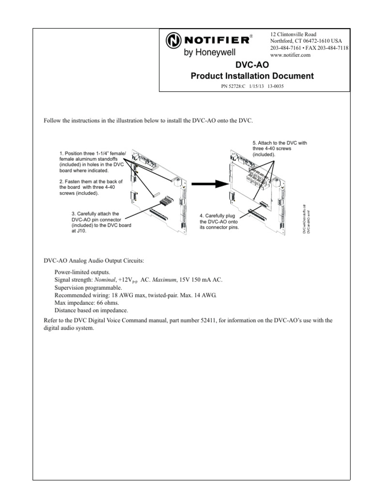 52728 DVC-AO Installation Manual | PDF