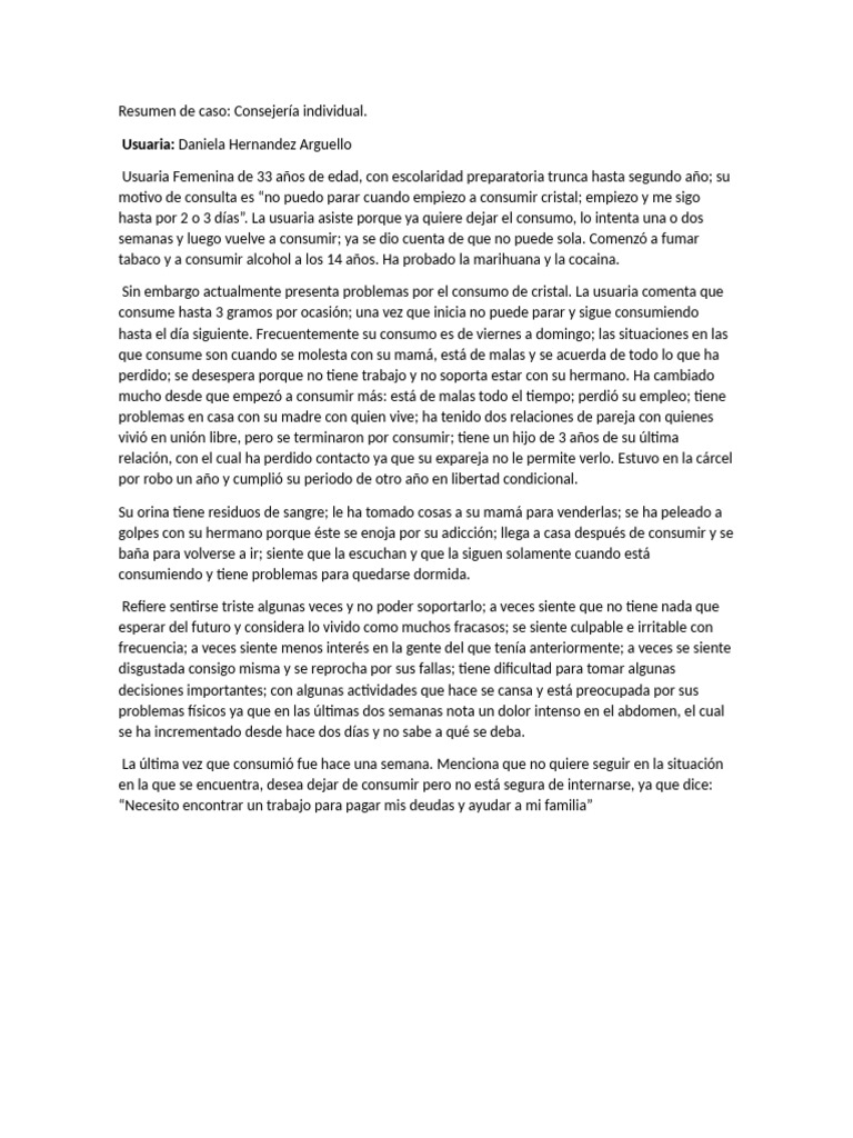 Resumen Del Caso Daniela Hernandez Arguello | PDF