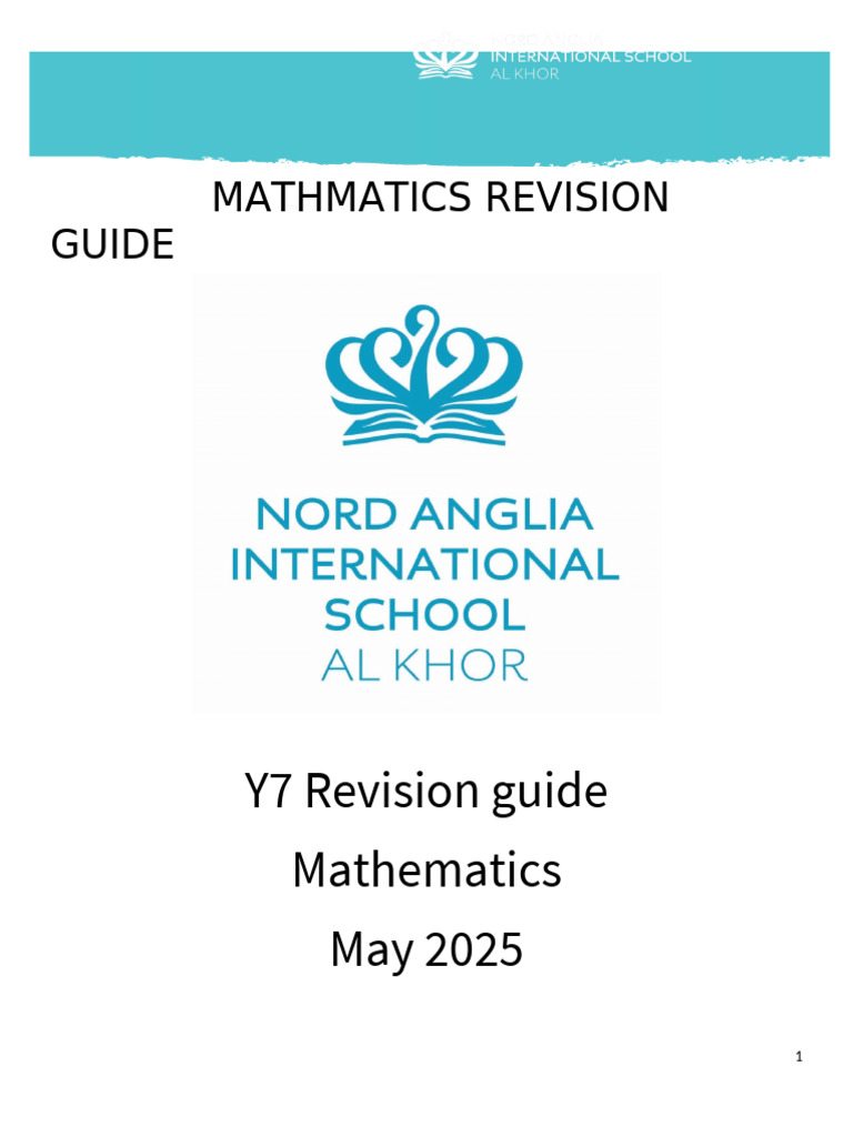 Year 7 Maths Revision Guide May | PDF | Multiplication | Mathematics