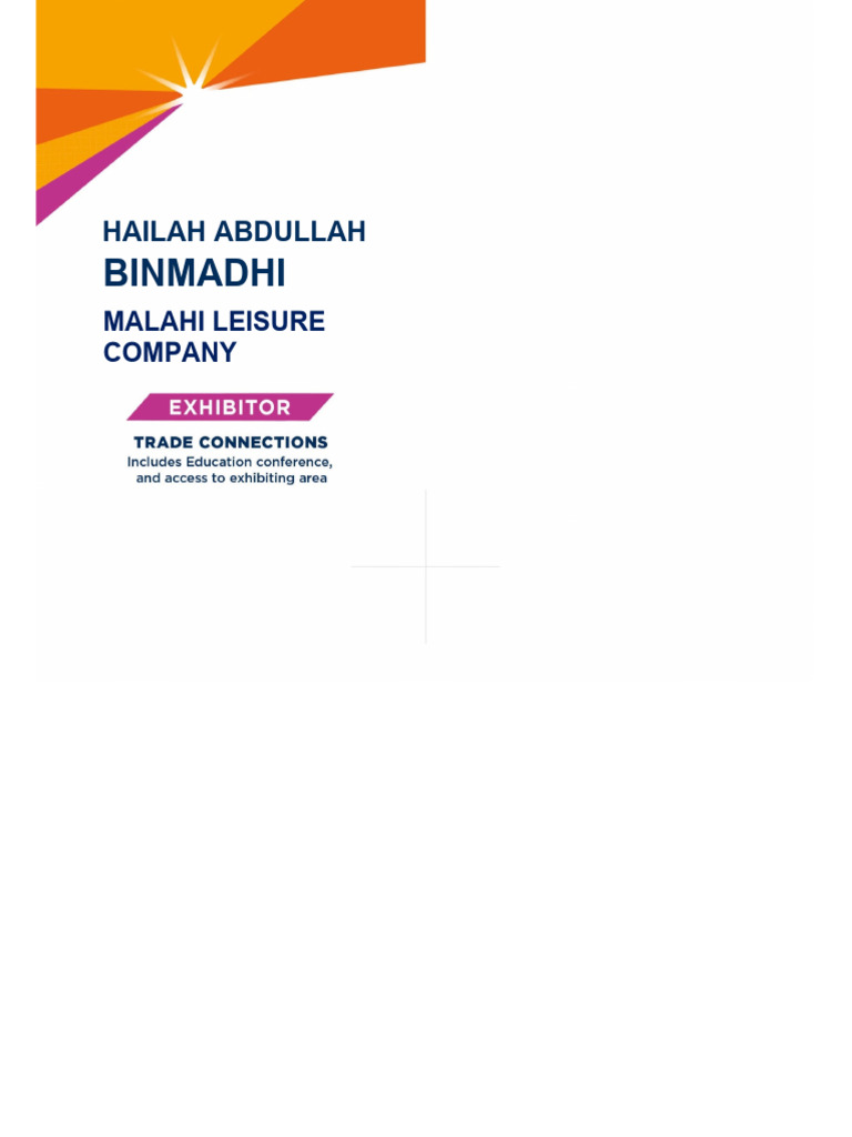 Badge Exhibitor Trade HAILAH ABDULLAH Binmadhi | PDF
