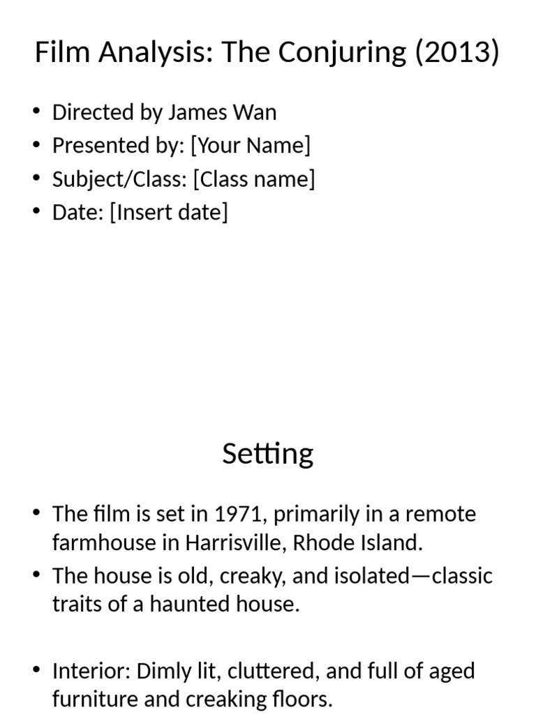 The Conjuring Film Analysis | PDF