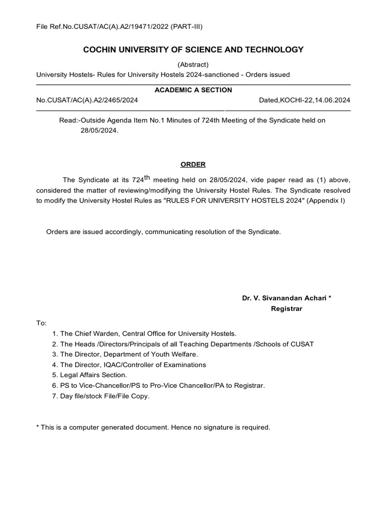 Hostel Rules MyDNteA | PDF