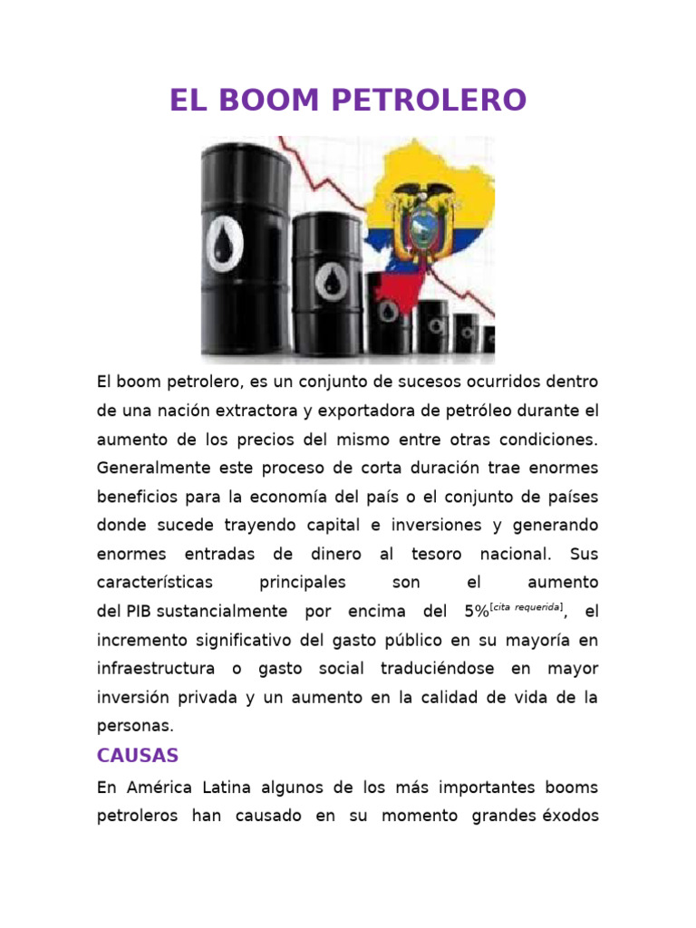 Características del Boom Petrolero en Ecuador | PDF | Economias ...