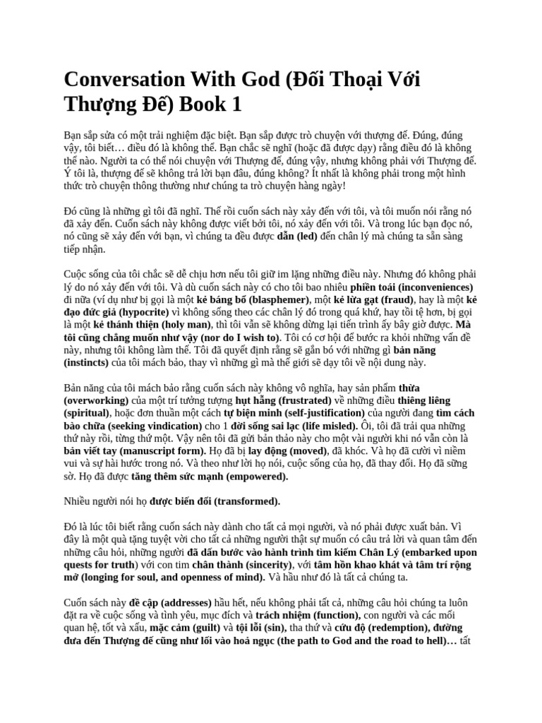 Conversation With God Book 1 Translate | PDF