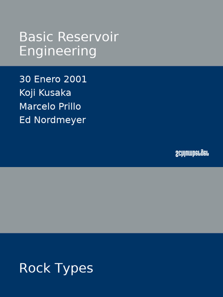 Reservoir Engineering Basics and Rock Types | PDF | Rock (Geology ...