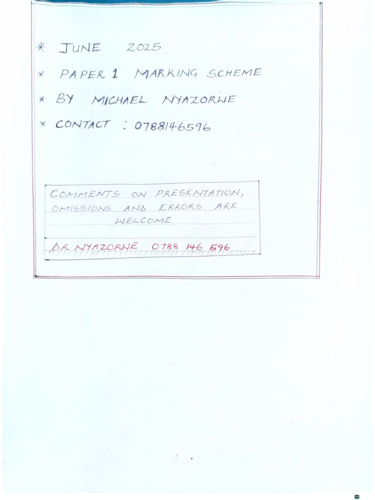 Mathematics June 2025 Marking Scheme | PDF