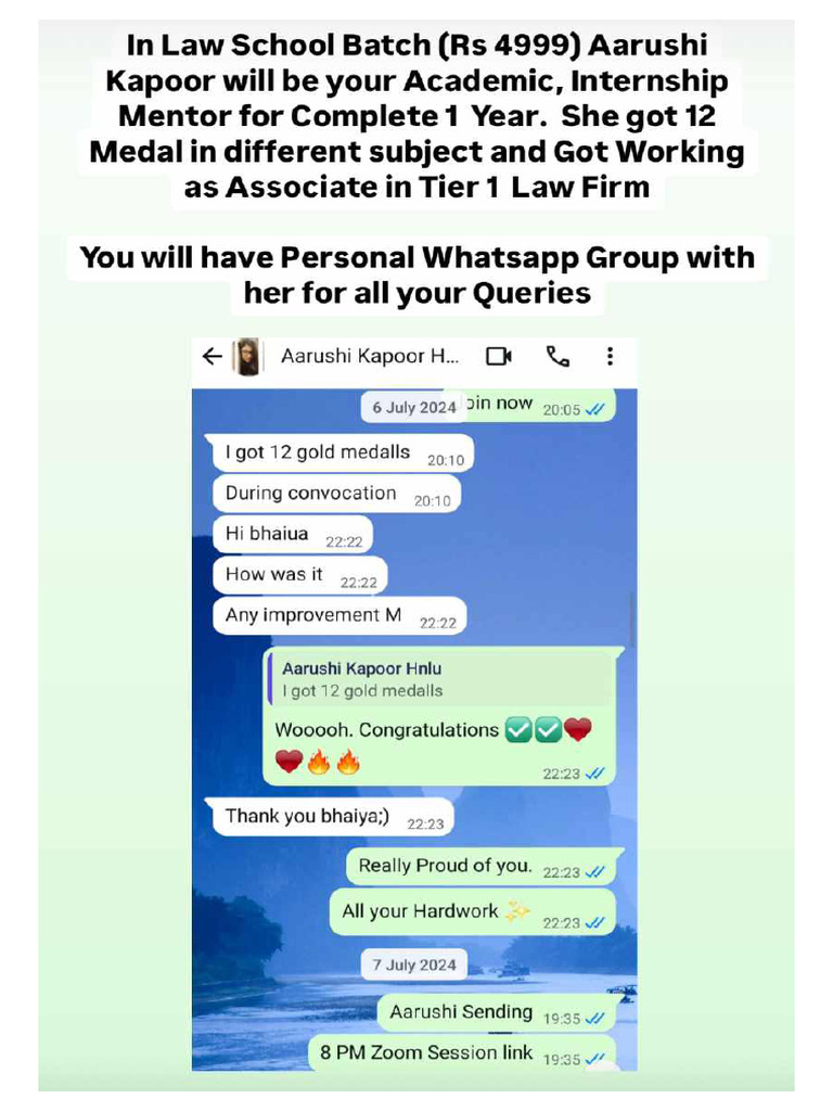 Law School Opportunities and Batch Details For 1st Year-Compressed | PDF