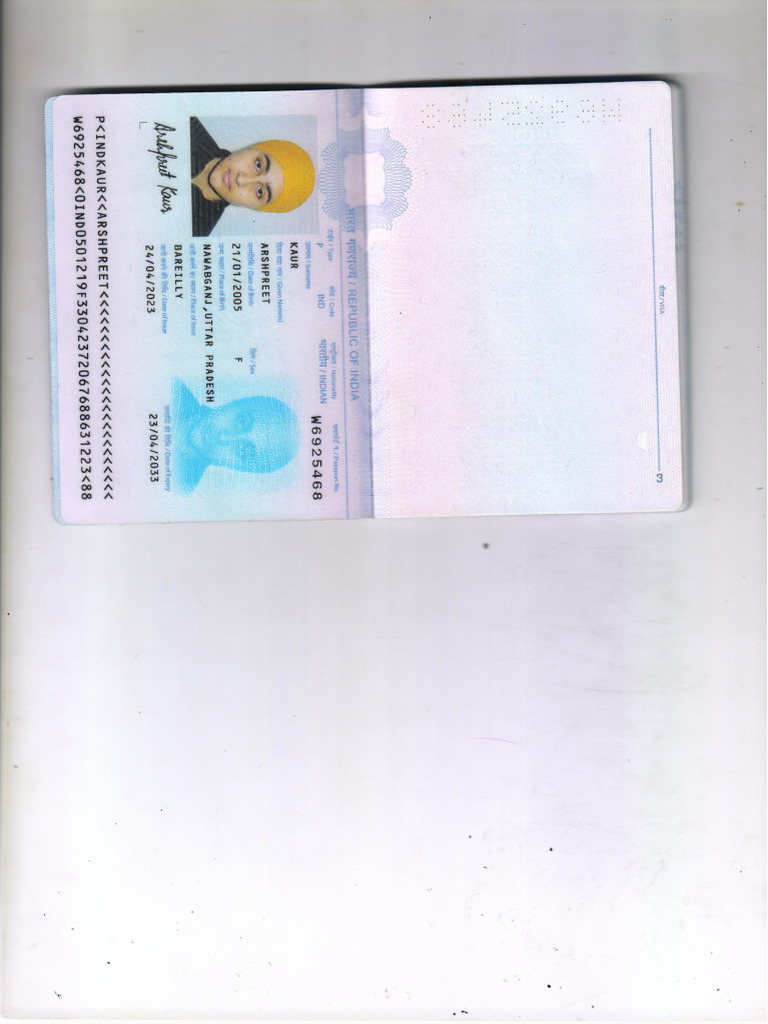 Arshpreet Singh Passport | PDF