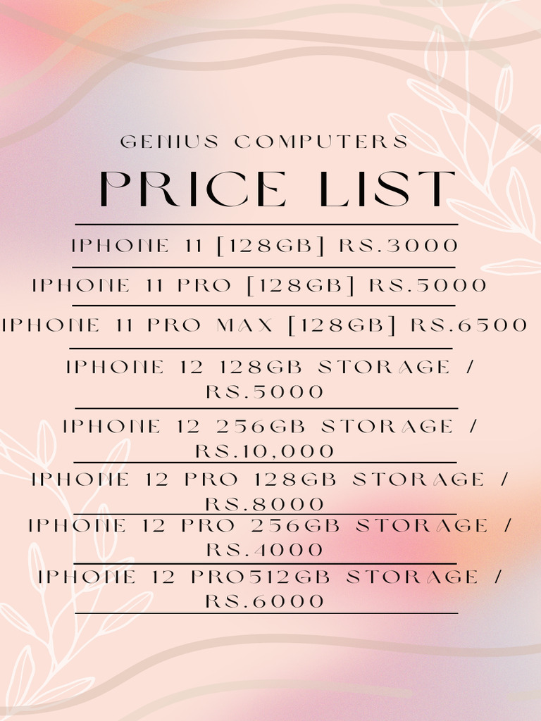 iPhone Price List Overview | PDF