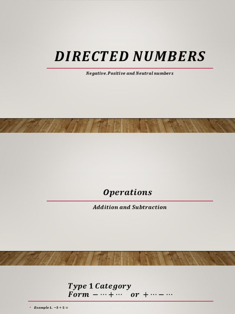Directed Numbers | PDF