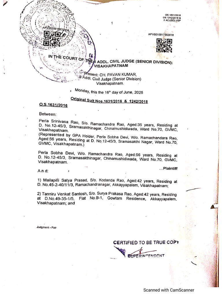 Judgement Copy of Chinnnamushidiwada | PDF