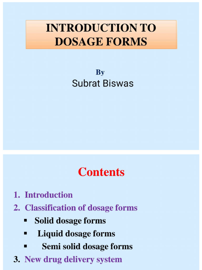 Drug Dosage Form | PDF