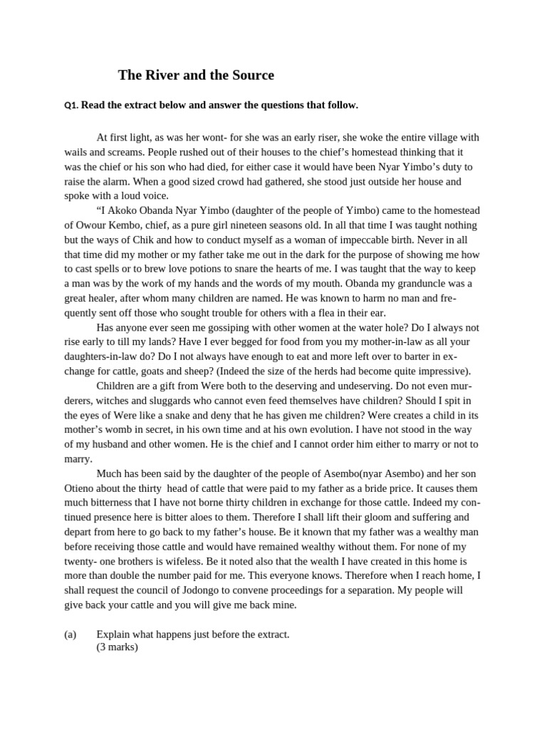 The River and The Sourse Extracts | PDF