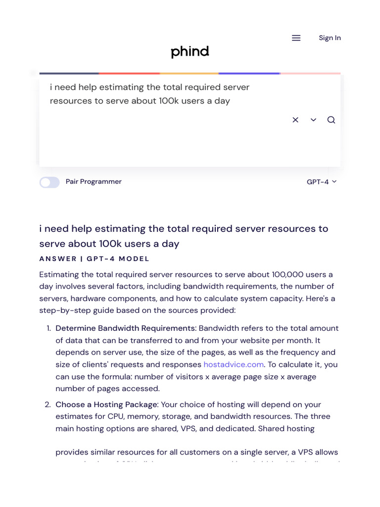 Estimating The Required Server Resources To Serve About 100k U | PDF ...