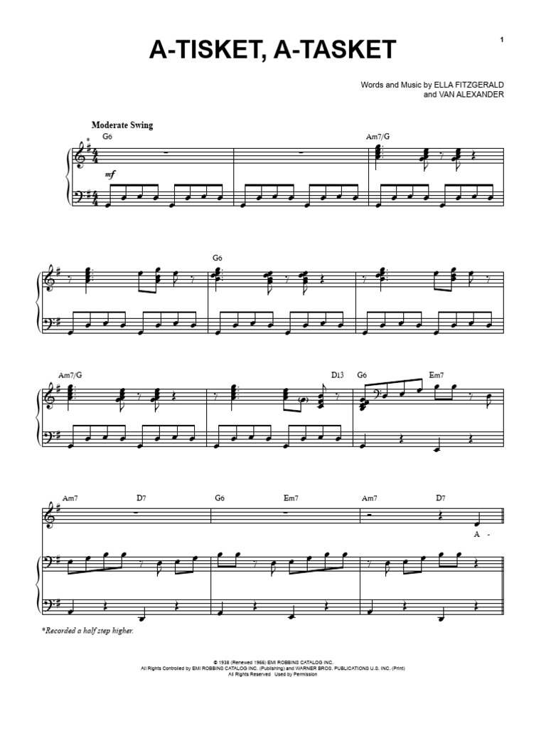 Ella Fitzgerald - A-Tisket, A-Tasket - PianoSheets | PDF