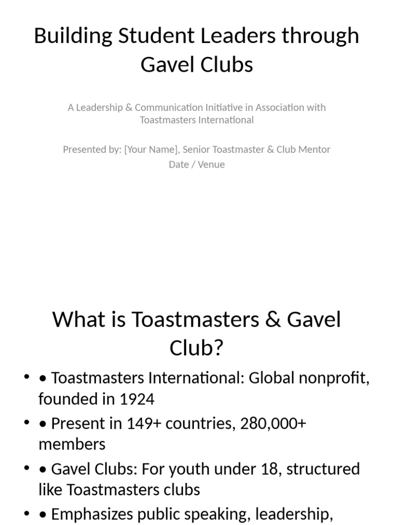 Gavel Clubs: Empowering Student Leaders | PDF | Social Psychology