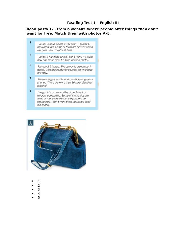 English III Reading Test: Free Items | PDF