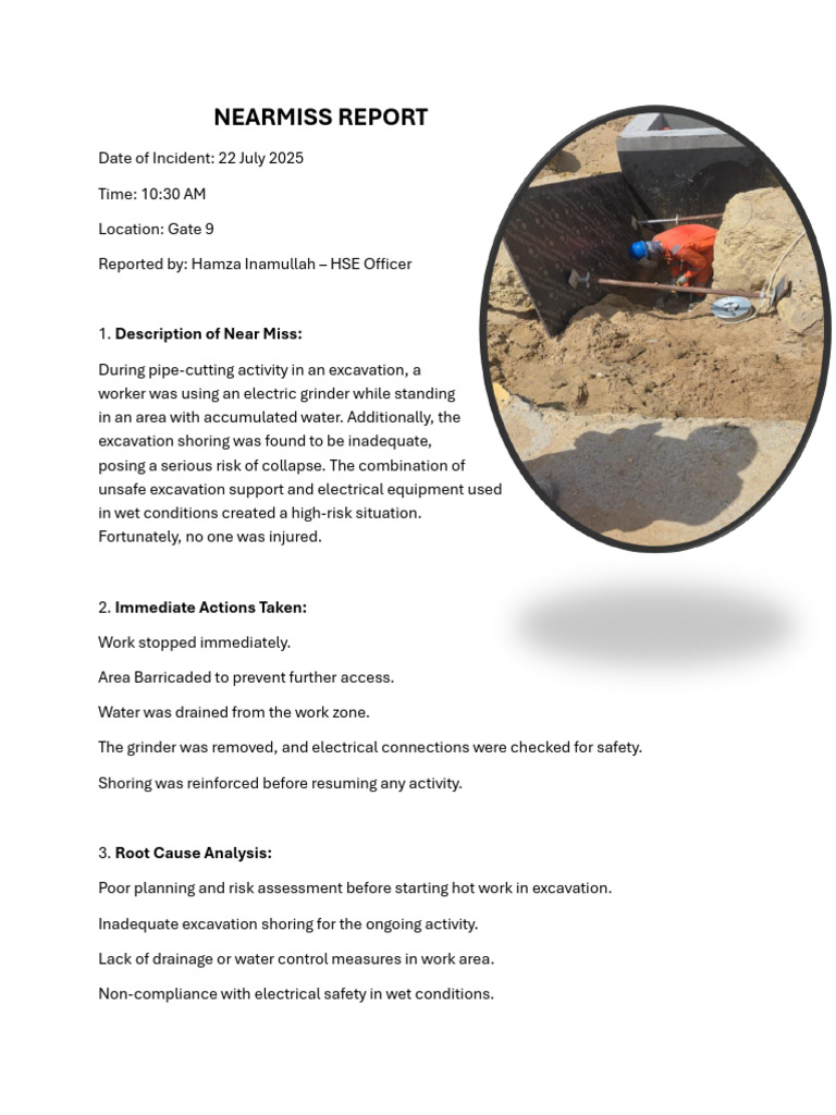 Nearmiss Report With Evidence | PDF