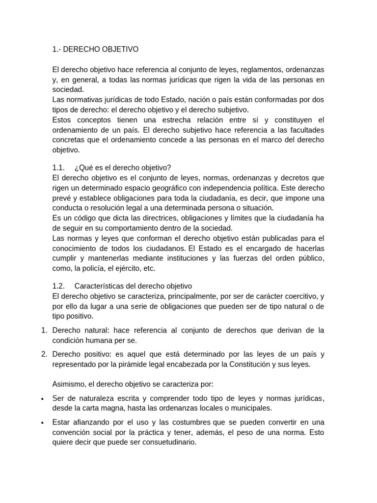 Derecho Objetivo y Subjetivo Explicado | PDF | Derechos | Estado (política)