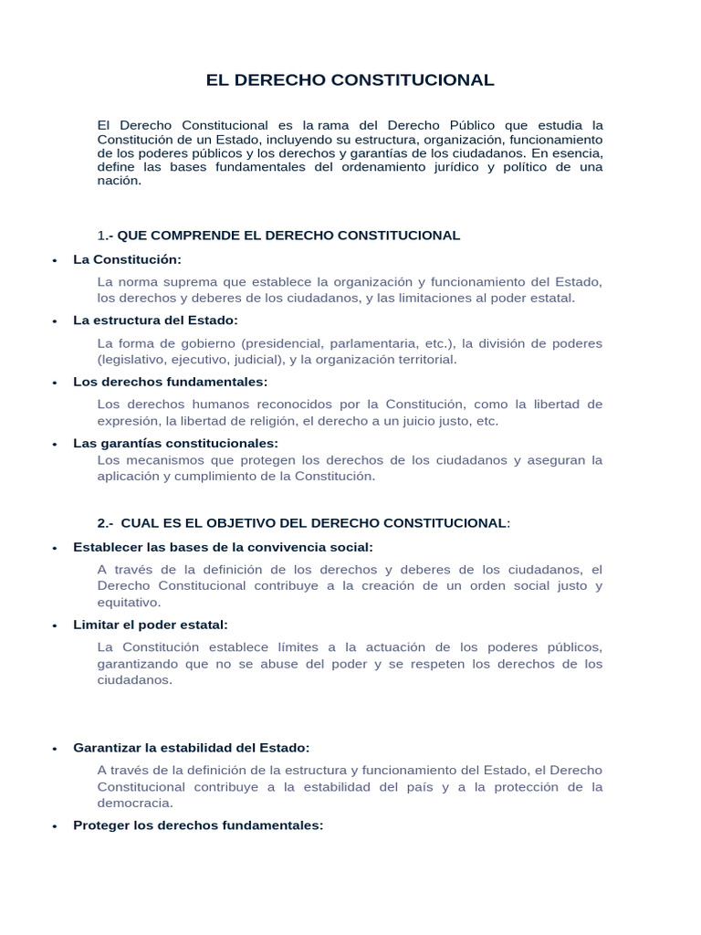 Fundamentos del Derecho Constitucional | PDF | Constitución | Ley ...