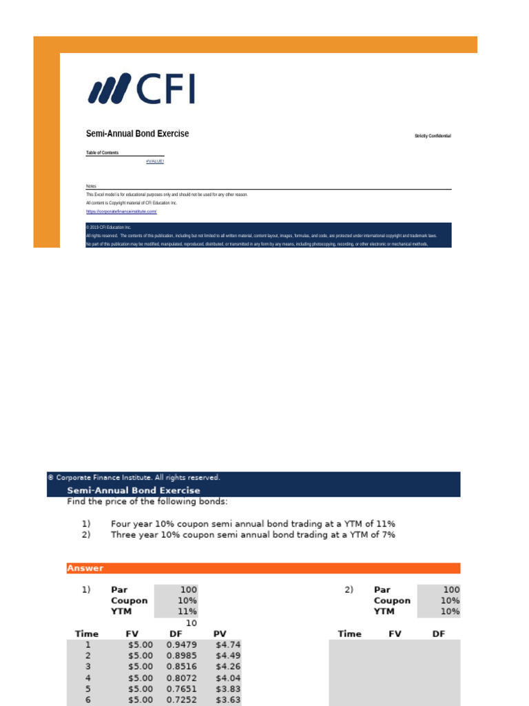 Semi-Annual Bond Exercise | PDF