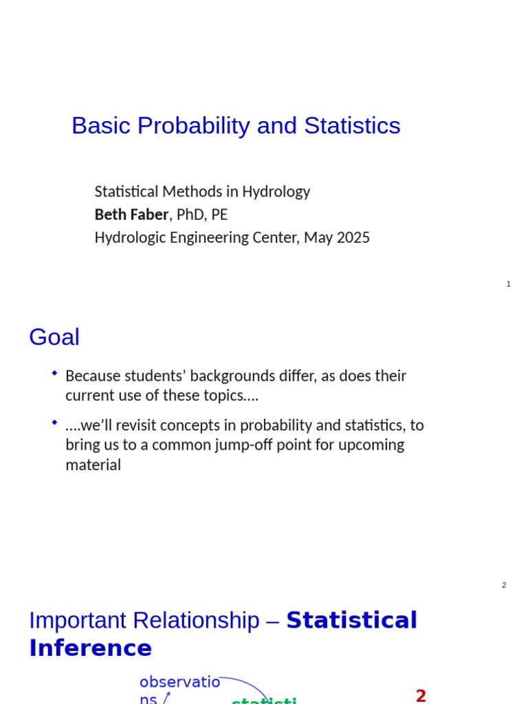 L1.1 Basic Probability and Statistics SM 2025 | PDF | Probability Distribution | Statistics
