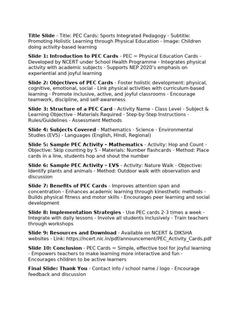 Pec Cards Presentation | PDF