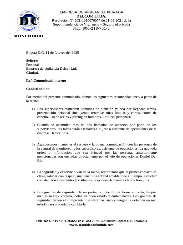 Comunicado Interno | PDF