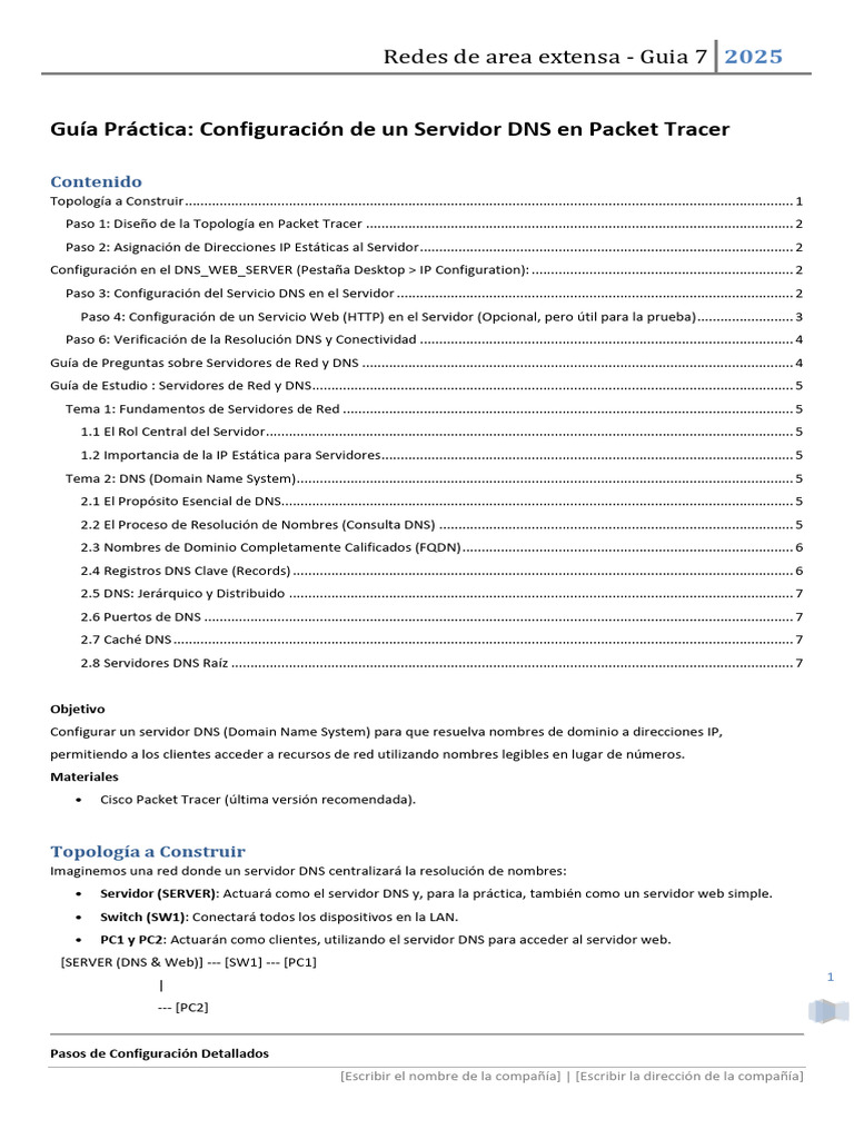 Guía Práctica DNS | PDF | sistema de nombres de dominio | Dirección IP