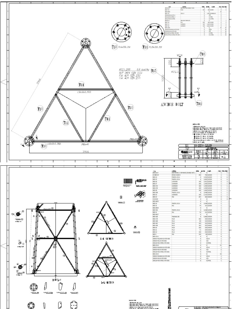 35m Tapered Tubular Tower Assembly Drawing | PDF