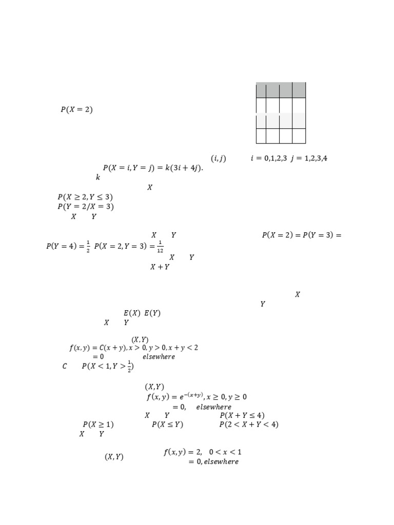 Practice Problems Joint Distribution | PDF | Statistical Models | Mathematical Analysis