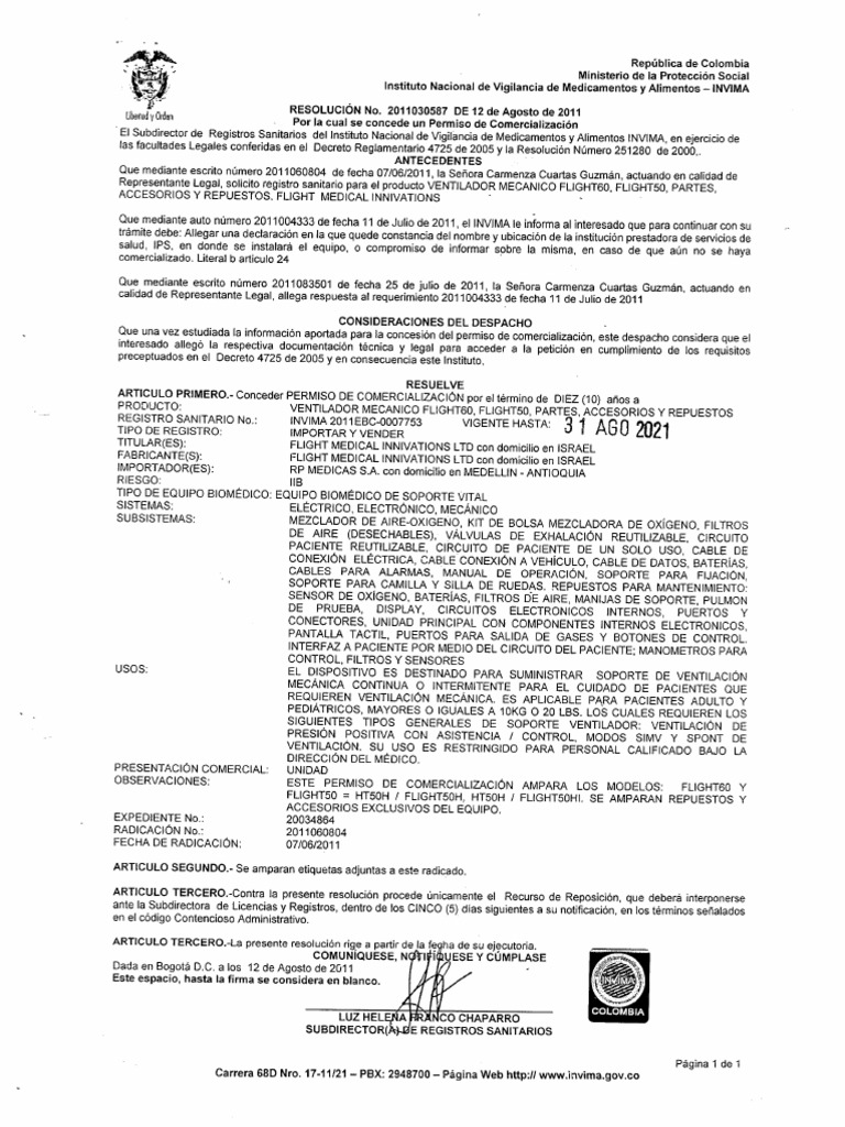 Invima Flight Medical | PDF